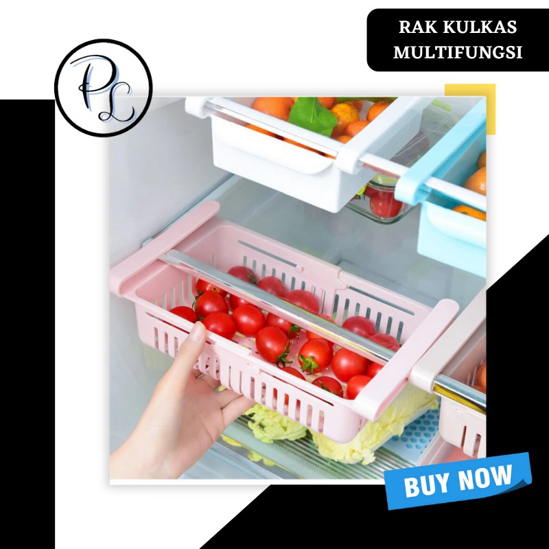 Jual Rak Tambahan Kulkas Serbaguna Sliding Rack Multifungsi Organizer ...