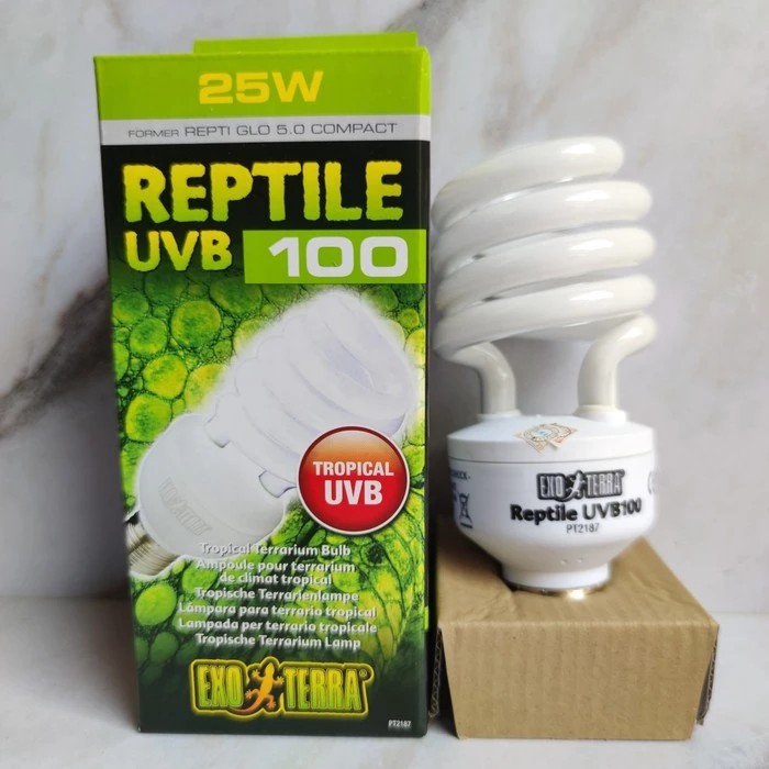 Jual Lampu UVB 25 Watt, UVB 100, Tropical UVB, Lampu Exoterra 100 25 Watt | Shopee Indonesia