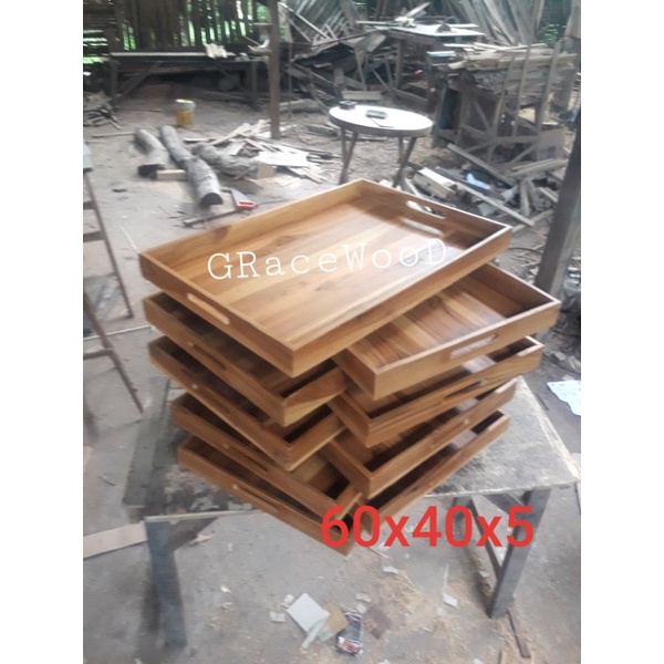 Jual Nampan Besar Kayu Jati 60x40cm - Nampan Hotel dan Restoran ...