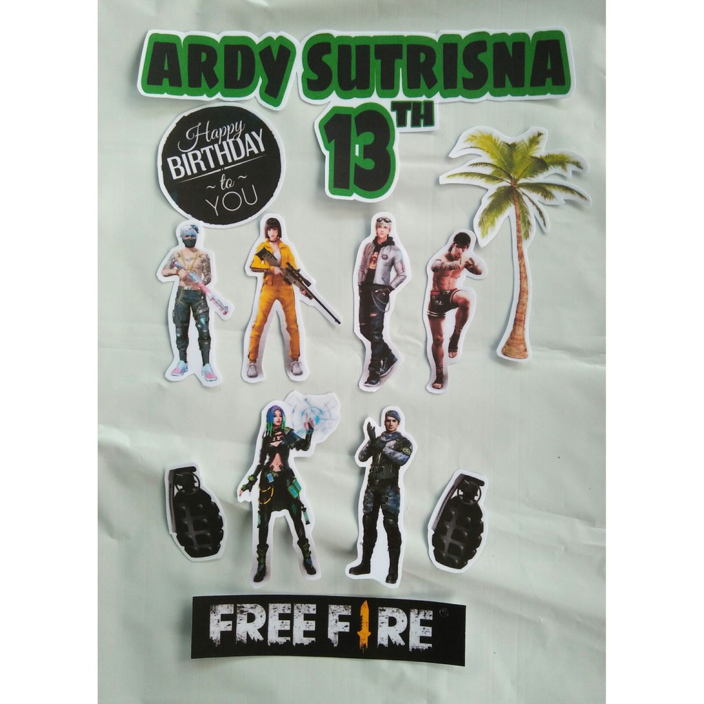 Jual Sticker Topper Cake Custom Free Fire | Shopee Indonesia