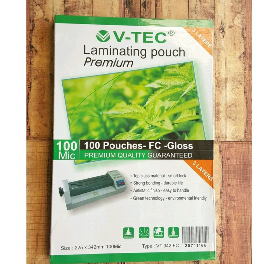 Jual Plastik Laminating V Tec VT 342 Ukuran F4 | Shopee Indonesia