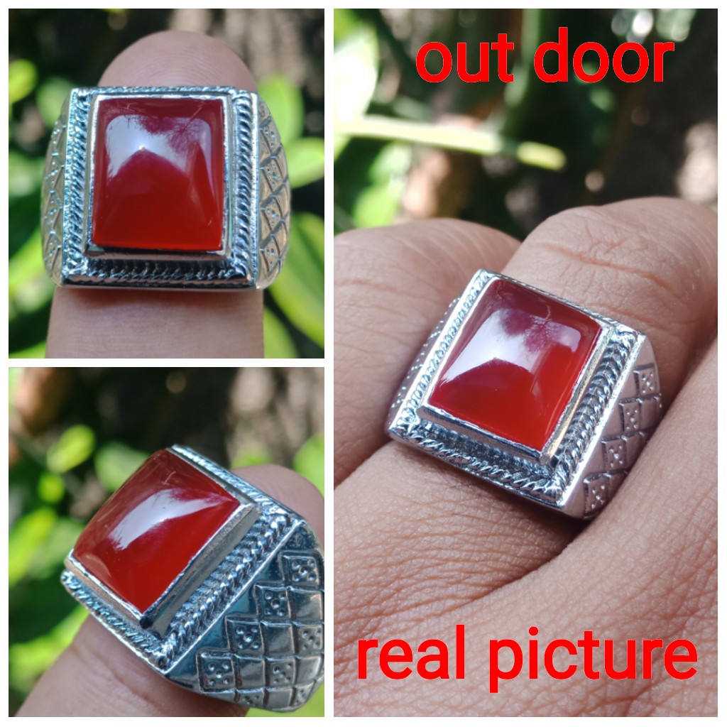 Jual CINCIN BATU RED BARON MODEL RING KOTAK MEWAH | Shopee Indonesia