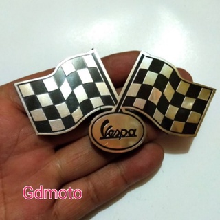 Jual Vespa Emblem Sticker Silang Metal Bendera Italy GB Indonesia ...