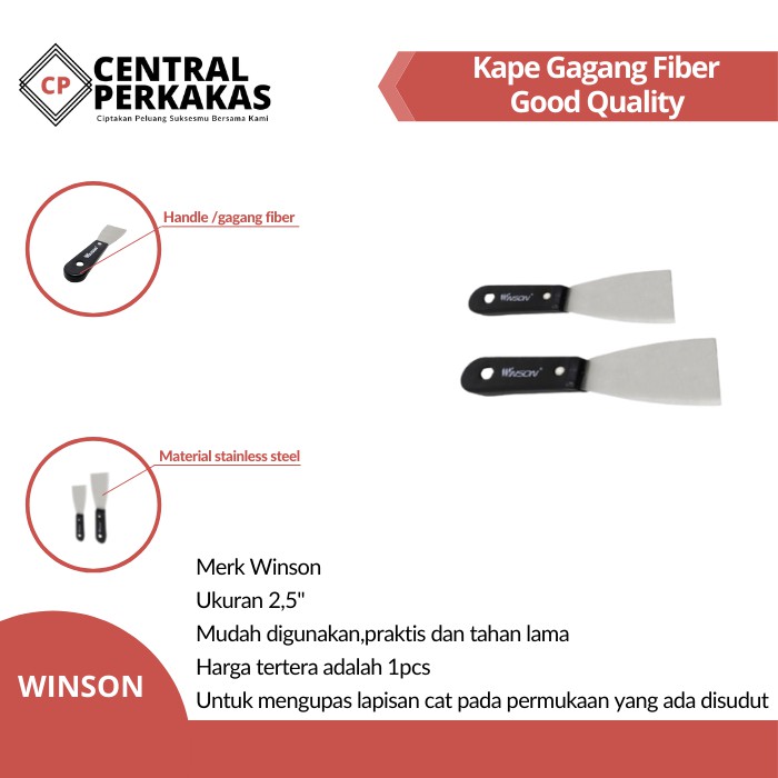 Jual KAPE GAGANG FIBER / SCRAPPER / ALAT PENGERUK CAT TEMBOK 3" INCH ...