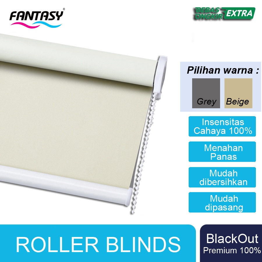Jual Fantasy Roller Blind Black Out 150 x 160 cm Tirai Jendela Gulung ...