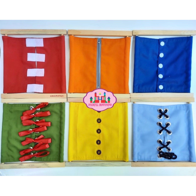Jual Montessori Dressing Frame Frames Set 6 pcs Indonesia|Shopee Indonesia