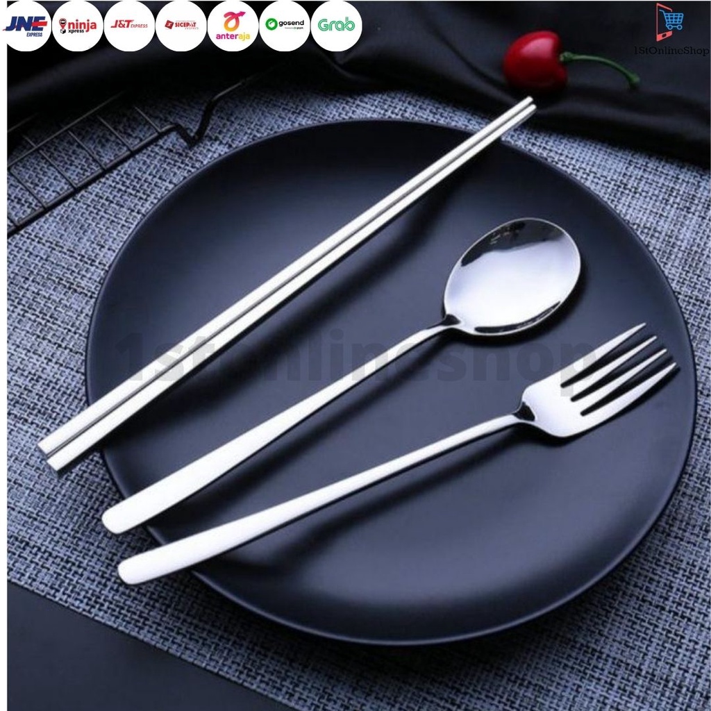 SENDOK GARPU SUMPIT KOREA ALAT MAKAN SUJEO KOREAN PREMIUM STAINLESS ...