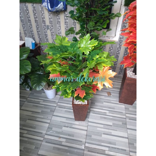 Jual pohon plastik maple hijau, pohon artificial murah, pohon sintetis ...