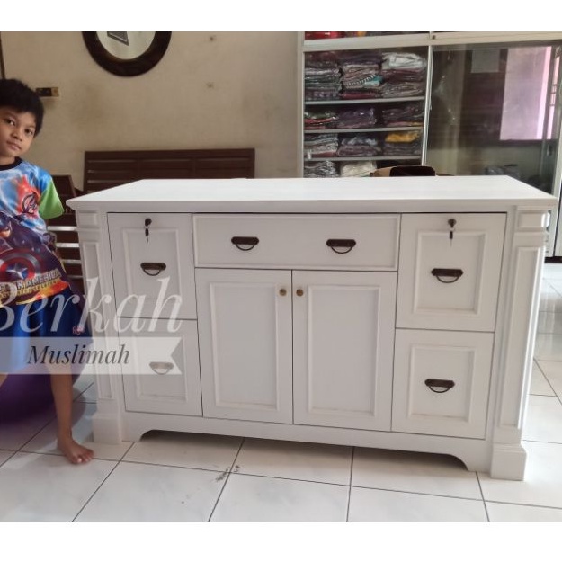 Jual Meja Makan pantry minimalis custom/kayu mahoni mix mdf duco/blm ...