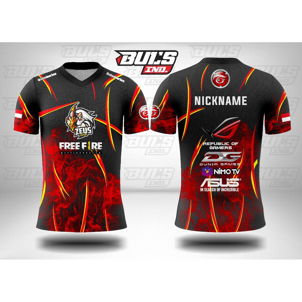 jersey baju gaming ff freefire murah GRATIS NAMA DAN LOGO | Shopee ...