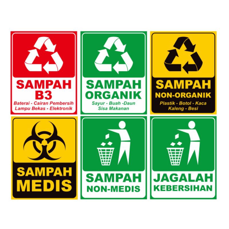 Jual STIKER TEMPAT SAMPAH,STIKER SAMPAH KERING, SAMPAH MEDIS | Shopee ...