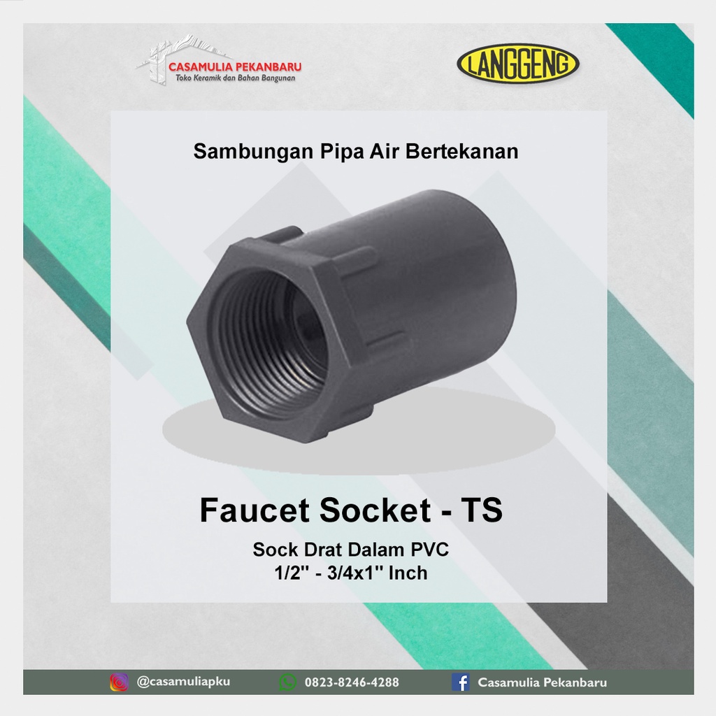 Jual SDD Faucet Socket 1" Sok Drat Dalam TS AW Fitting PVC | Shopee ...