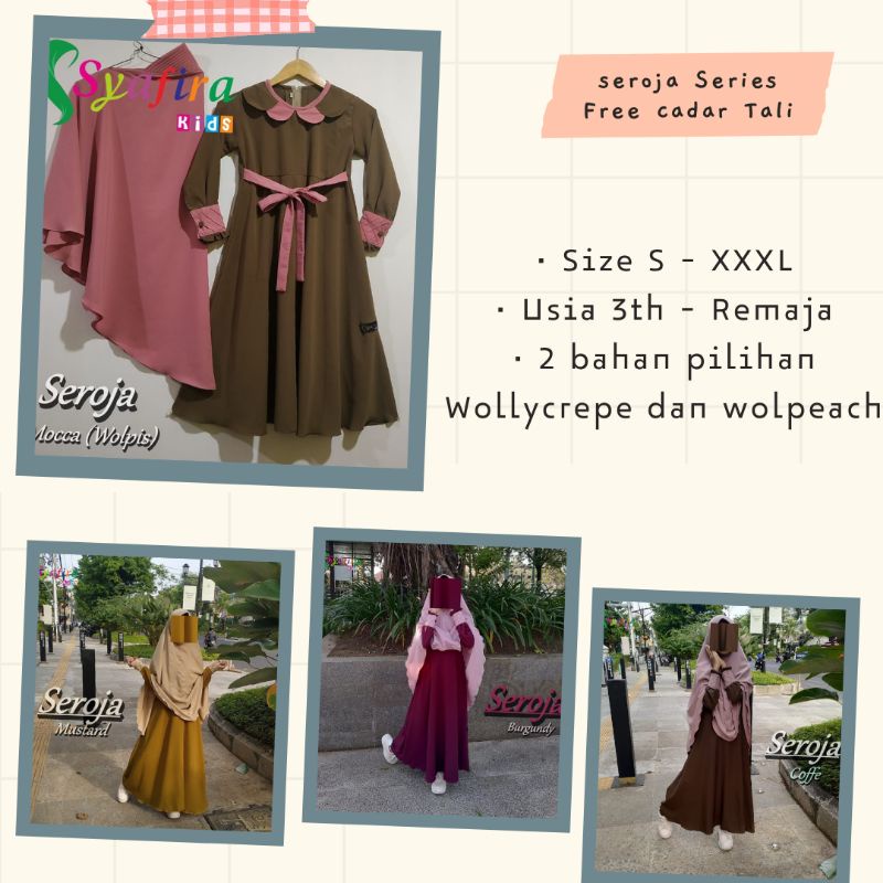 Jual SEROJA SERIES (Gamis Anak Syafira Kids Cadar Tali) | Shopee Indonesia