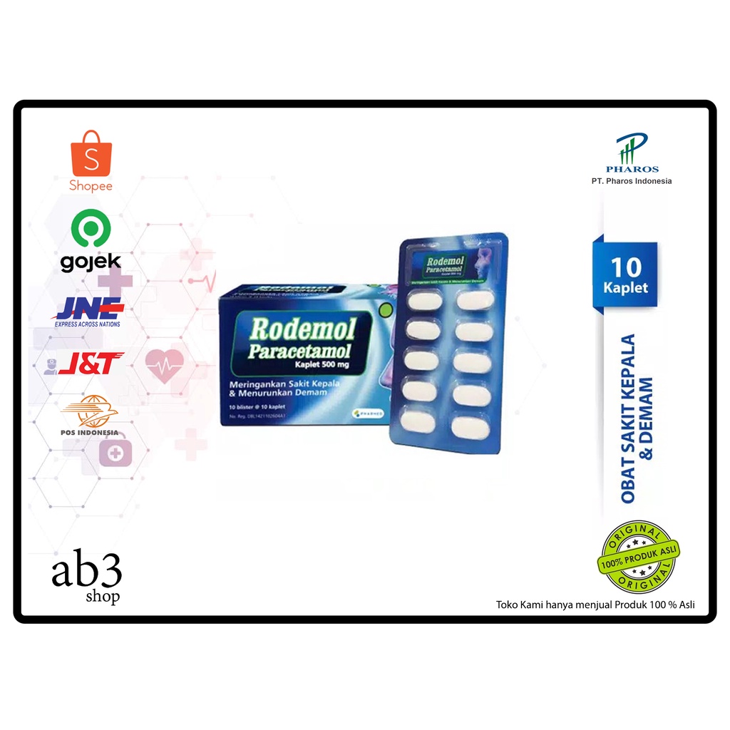 Jual RODEMOL PARACETAMOL 10 KAPLET 500MG 500 MG PARASETAMOL 1 STRIP ...