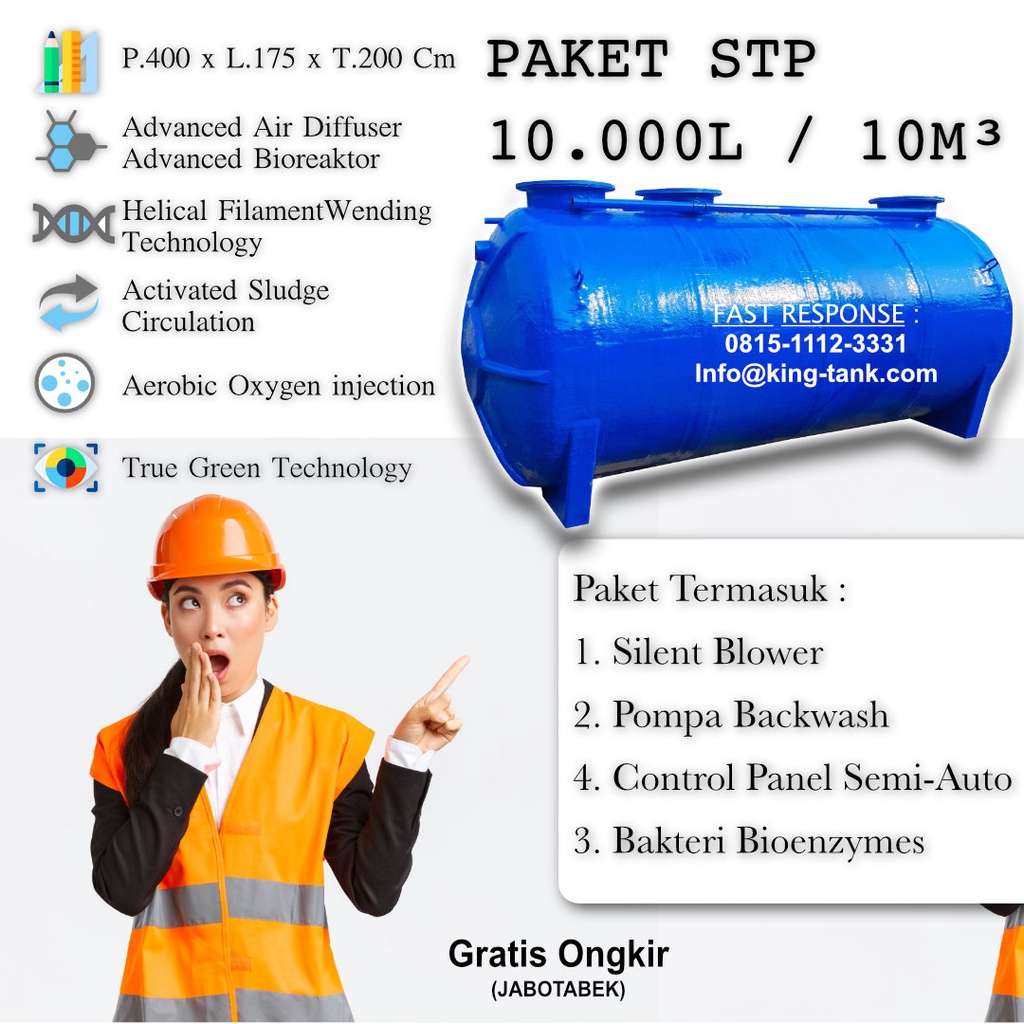 Jual PAKET TANGKI STP BIOTECH 10000 Liter / 10m3 | Shopee Indonesia