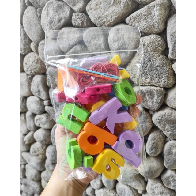 Jual Meronce spons huruf / paket meronce/ mainan edukasi / sensory play ...