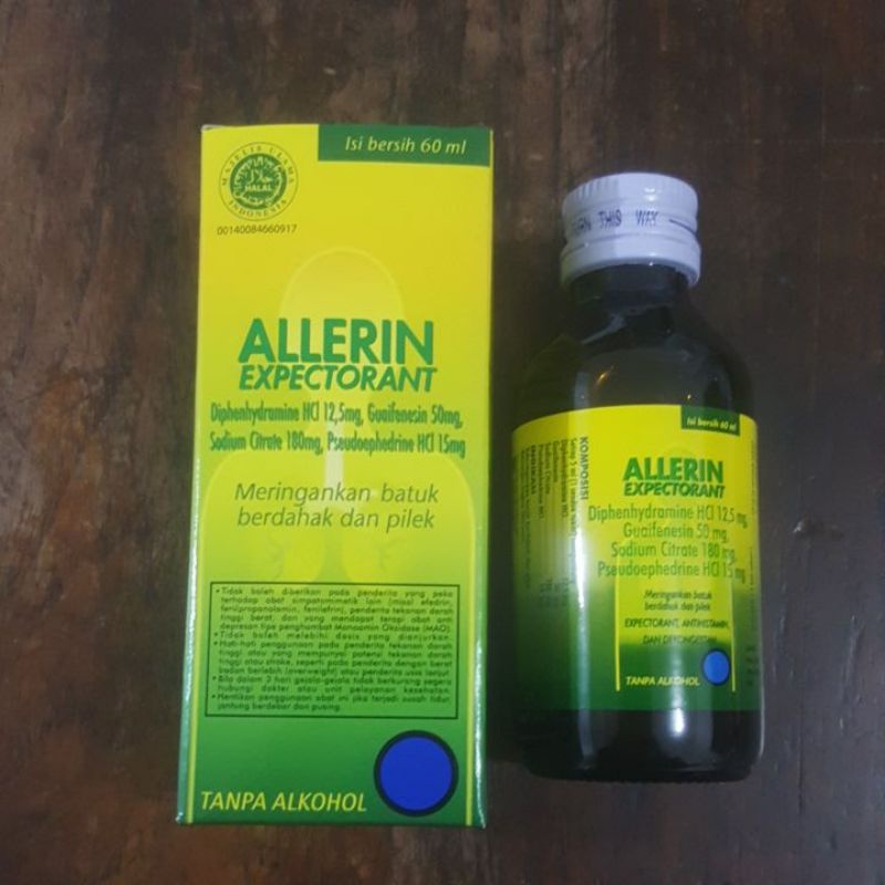 Jual allerin expectorant hijau 60ml jamin ori | Shopee Indonesia