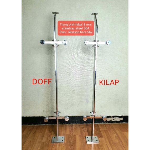 Jual TIANG RAILING PLAT STAINLESS STEEL 304 KILAP | Shopee Indonesia