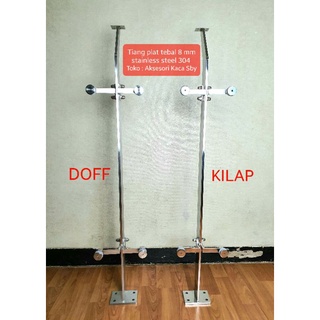 Jual TIANG RAILING PLAT STAINLESS STEEL 304 KILAP | Shopee Indonesia