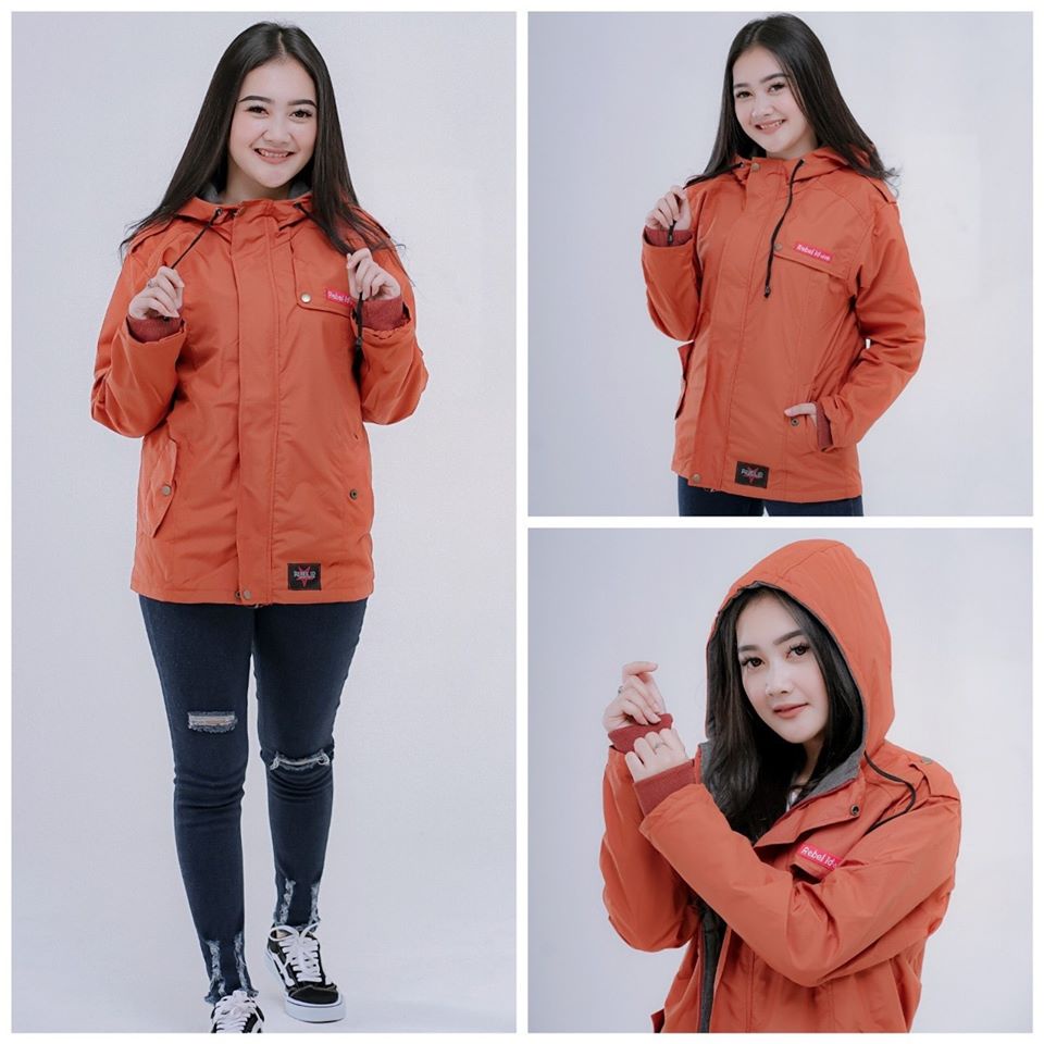 Review tentang JAKET PARASUT WANITA ANTI AIR TEBAL JACKET BOMBER CEWEK ...