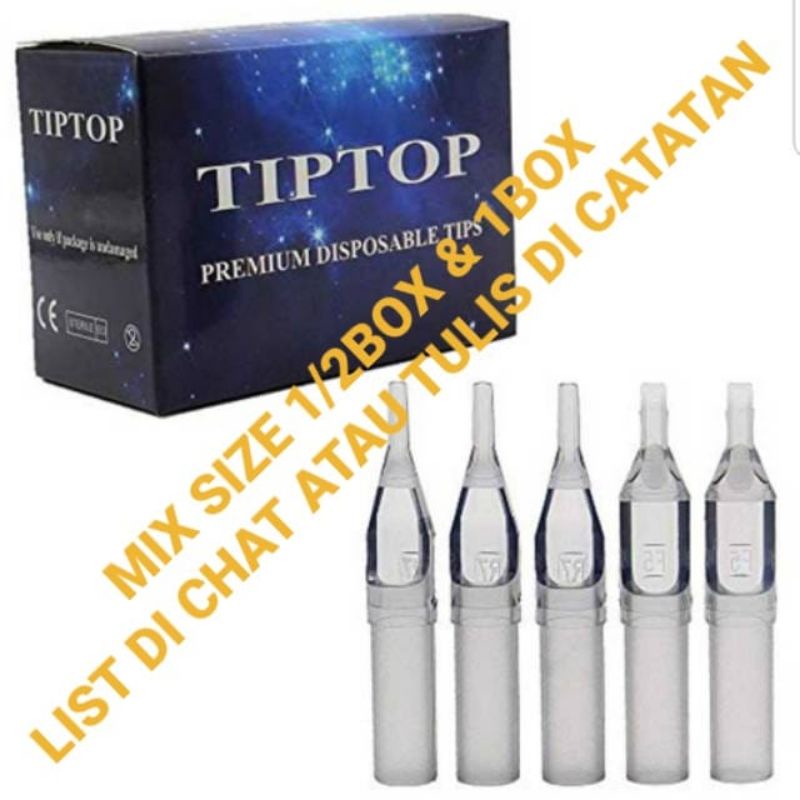 Jual Dispo Tip Tattoo Mix Size Mix Tipe 1/2box & 1box ( Tolong di list di catatan atau di chat ...