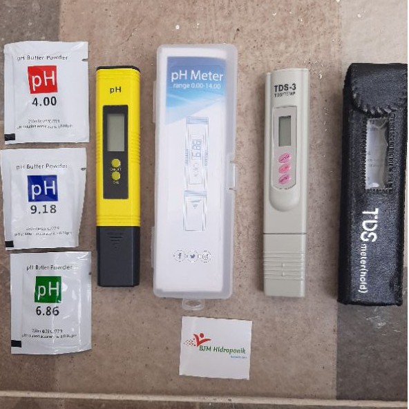 Jual hidroponik paket TDS-3 meter dan PH meter automatis kalibrasi ...