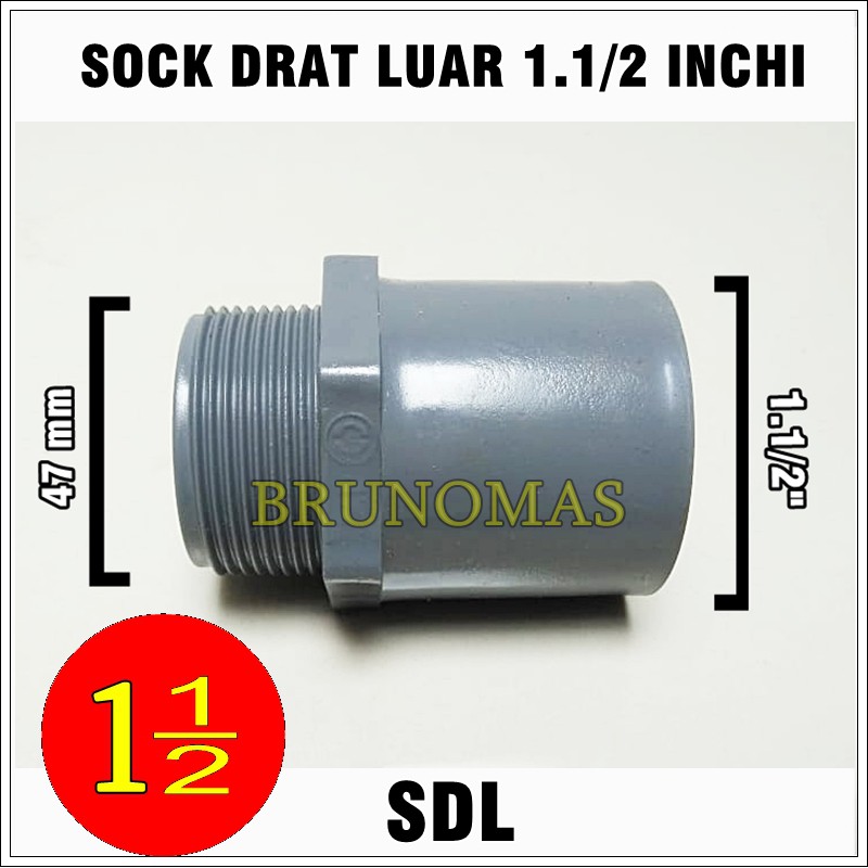 Jual SDL 1.5" Inchi (Sock Drat Luar 1.1/2")- Valve Socket pipa pvc ...