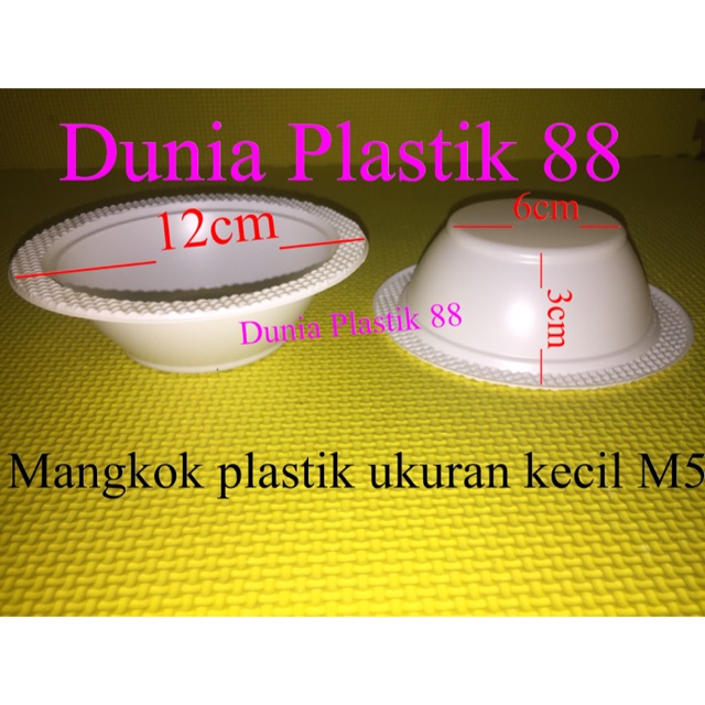 Jual @50PC MANGKOK M5 KECIL cup wadah PLASTIK putih susu bulat ukuran ...
