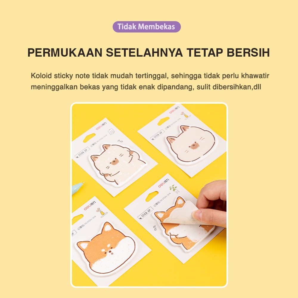 Jual Deli Sticky Notes Berwarna Dengan Motif Hewan Lucu 30/40 Lembar ...