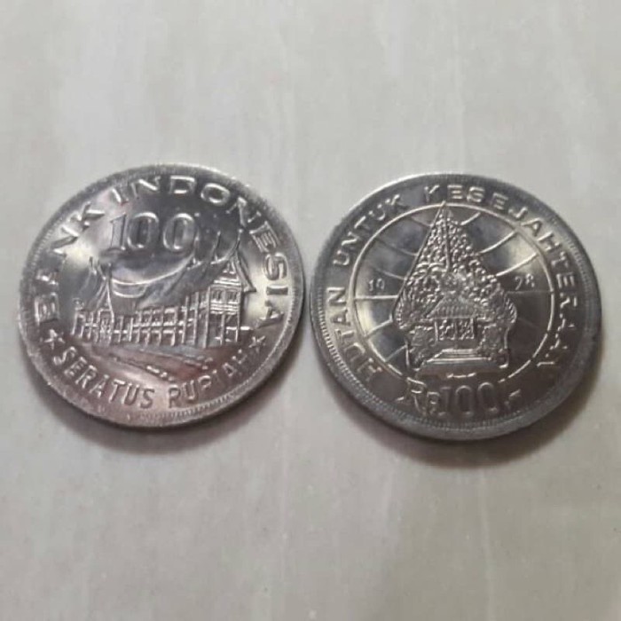 Jual UANG LOGAM PUTIH 100 RUPIAH UANG MAHAR KOIN 100 RUPIAH TIPIS ...