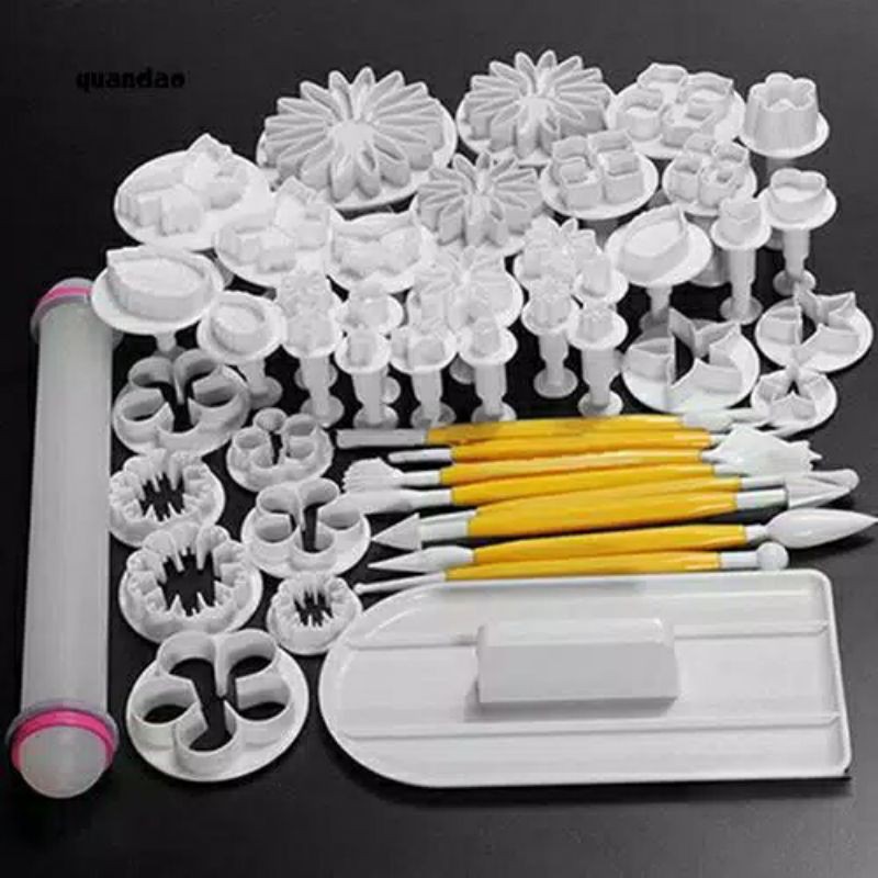 Jual Paket Fondant Tools Set 43 Pcs (Plunger Stamp Cutter Fondant ...
