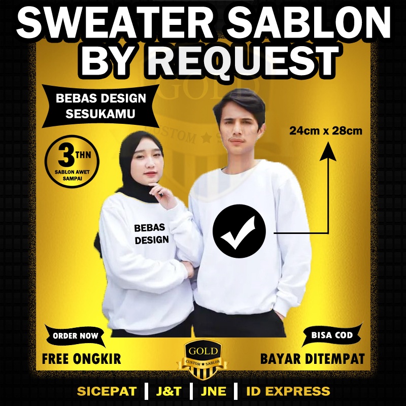 Jual SWEATER SWEETER SWETER SWITER HOODIE JAKET SABLON CUSTOM CUSTOME ...