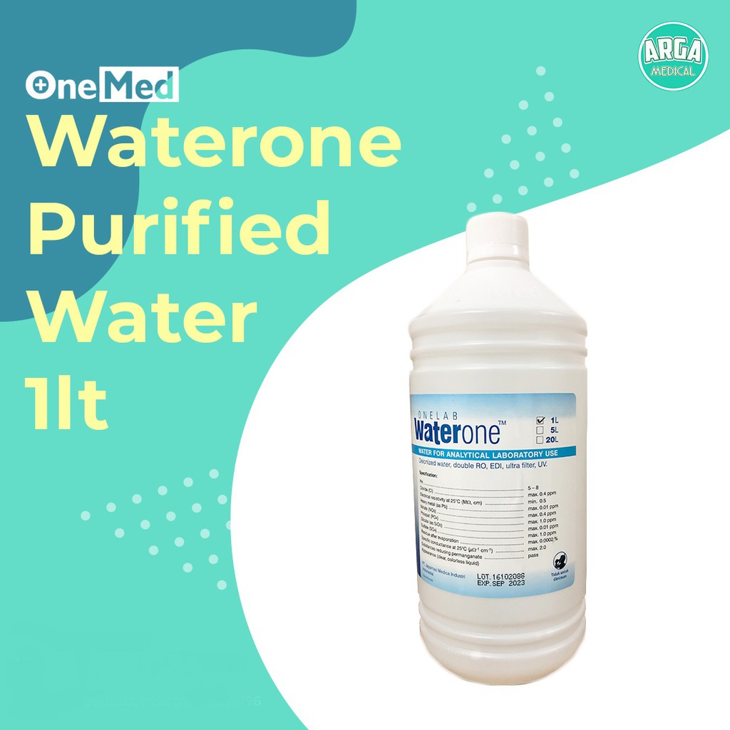 Waterone OneMed 1 Liter / Aquabides / Purified Water 1 Liter OneMed ...