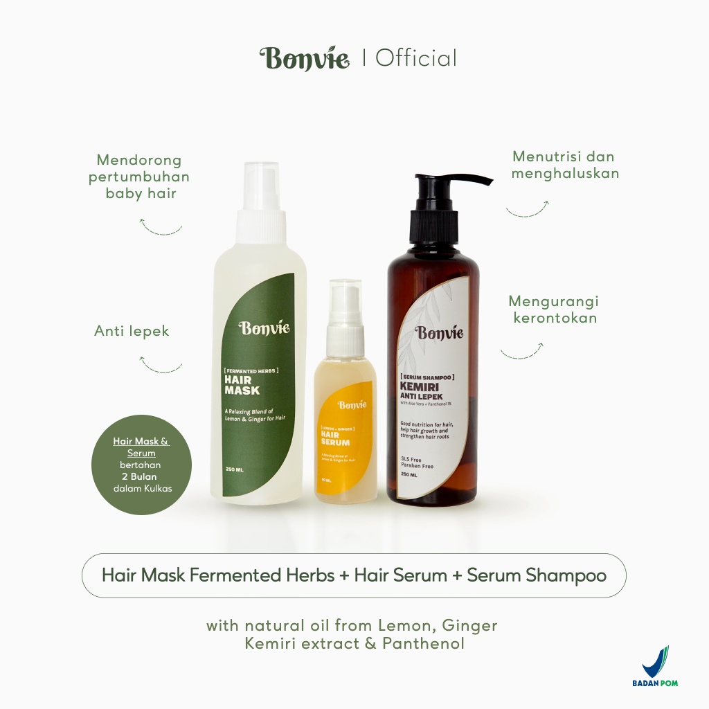 Jual Bonvie Shampoo Kemiri Complete Package | Shopee Indonesia