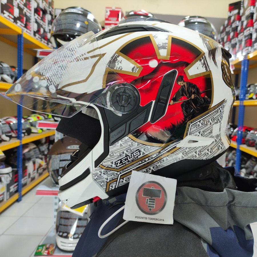 Jual ZEUS ZS613C WHITE/AJ20 RED ZS 613C | Shopee Indonesia