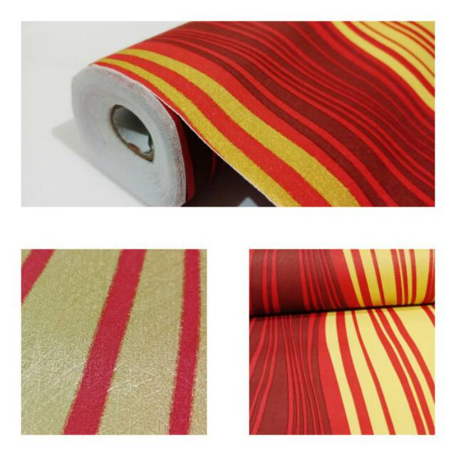 Jual Wallpaper sticker 45cmx10m motif salur | Shopee Indonesia
