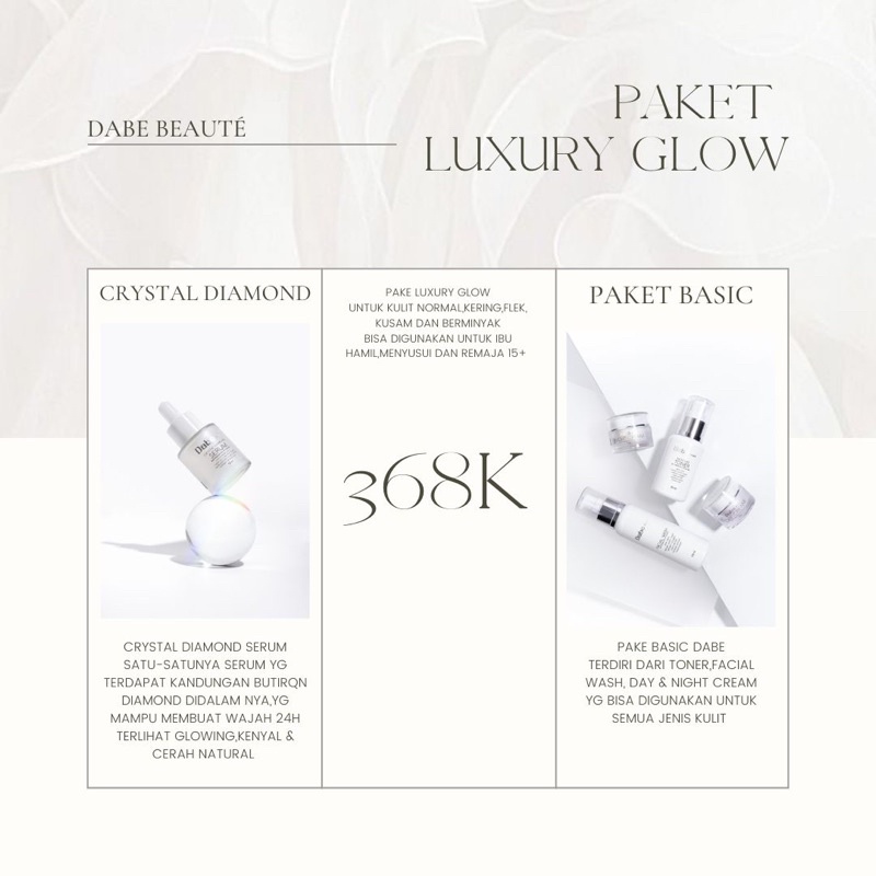 Jual DABE BEAUTE SKINCARE PACKAGE + SERUM | Shopee Indonesia