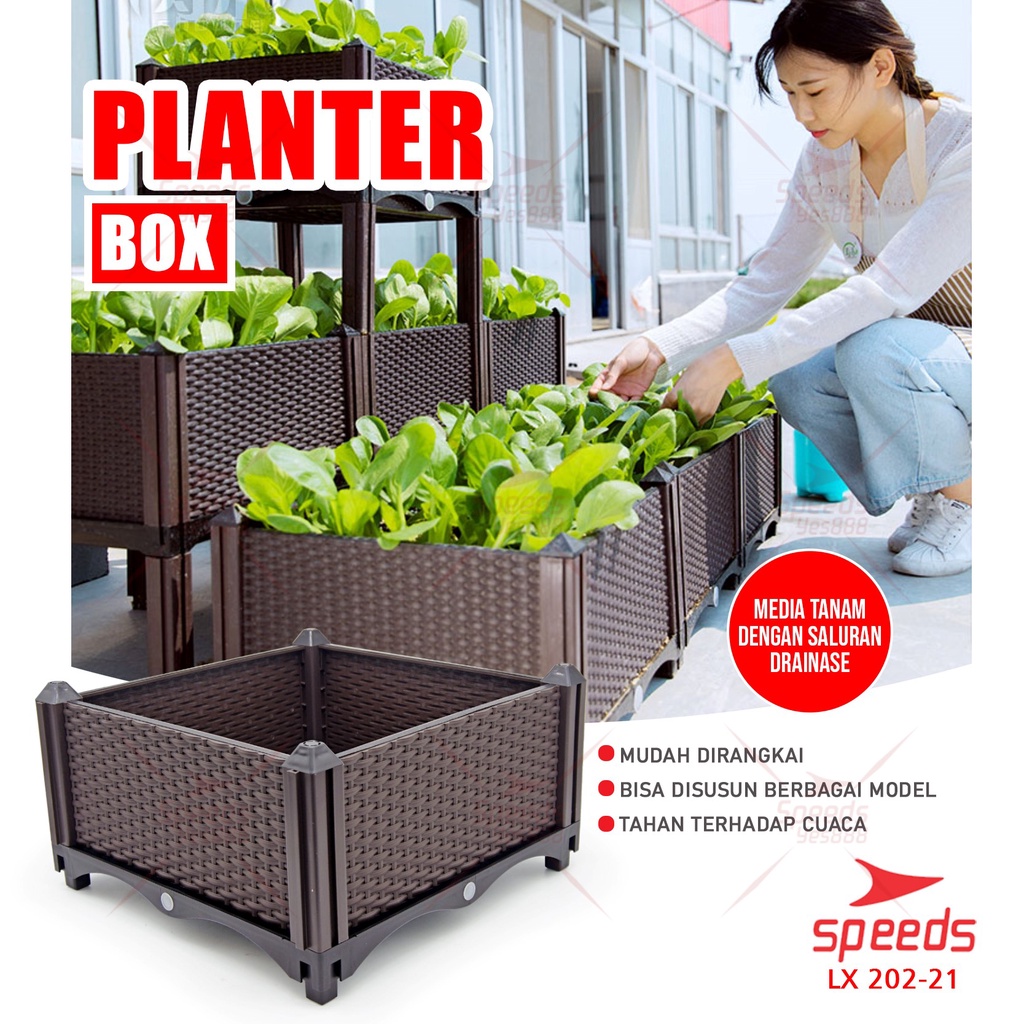 Jual SPEEDS Planter Box Plastik Pot Tanaman Pot Bunga Rak Tanaman Hias ...