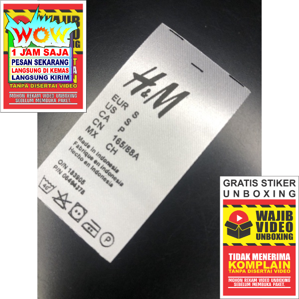 Jual H&M CARE LABEL WASHING TAG HANGTAG NAME TAG PRICE TAG harga yg tertera di atas adalah harga ...
