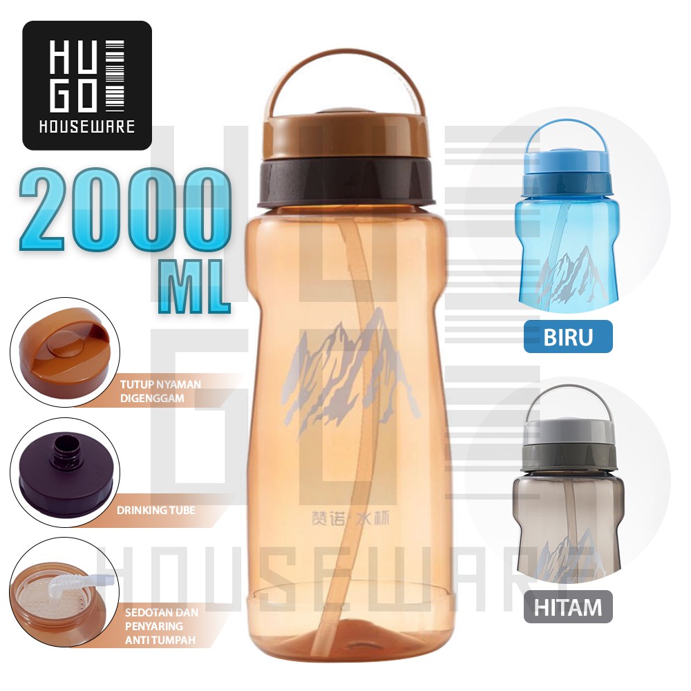 Botol Minum Jumbo 2 Liter - Tempat Air Minum 2000 ml Besar | Shopee ...