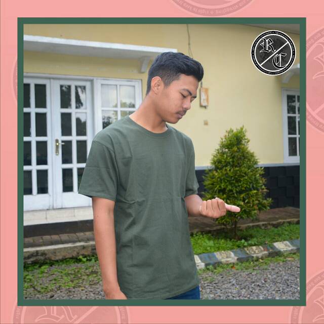 Jual KAOS POLOS COTTON COMBED 30S PREMIUM WARNA ARMY | Shopee Indonesia