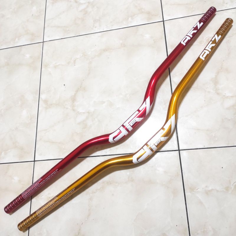 Jual HANDLEBAR STANG SEPEDA MTB ARZ ALLOY PANJANG 800MM ATAU 80CM OS OVERSIZE WARNA MERAH GOLD ...