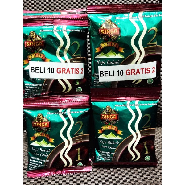 Jual Kopi Singa 2 in 1 isi 10 sachet @ 25 gr | Shopee Indonesia