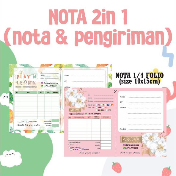 Jual NOTA 2Ply CUSTOM 2IN 1 CUSTOM DESAIN | Shopee Indonesia