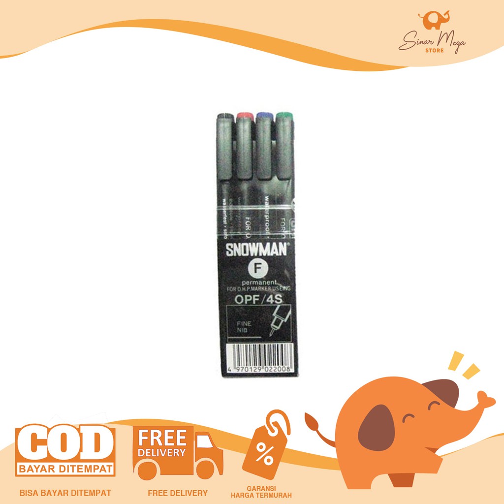 Jual Snowman Spidol OHP F SET (4 Warna) Fine Indonesia|Shopee Indonesia