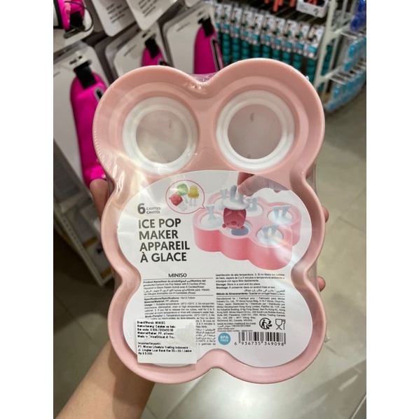 Jual MINISO CARTOON ICE POP MAKER WITH 6 cavities Pink | Shopee Indonesia