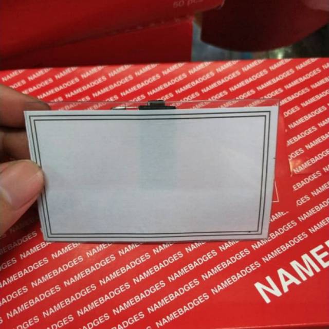 Jual NAME TAG BADGES PENITI/ JEPIT ISI 50 | Shopee Indonesia