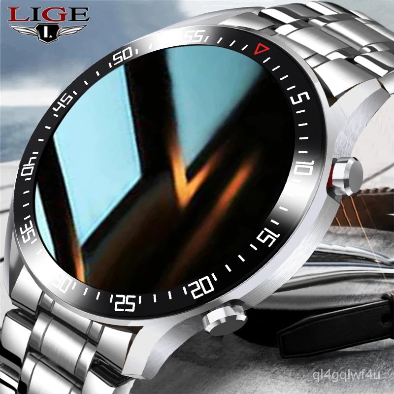 Jual LIGE Smart Watch Men Smartwatch LED Full Touch Screen For Android ...