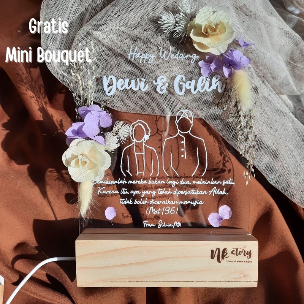 Jual [PROMO] LETTERING AKRILIK KUBAH BUNGA KOTAK AKRILIK MAHAR AKRILIK ...
