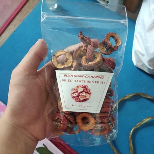buah SHAN-CA KERING/DRIED HAWTHORN FRUIT. Kemasan isi 50 Gram/pack ...